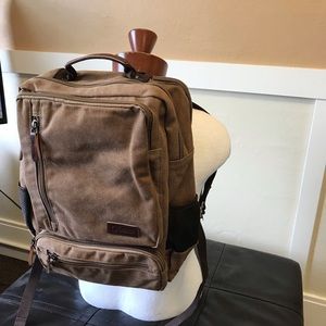 GK Eurosport | Bags | Eurosport Brown Unisex Canvas Backpack | Poshmark